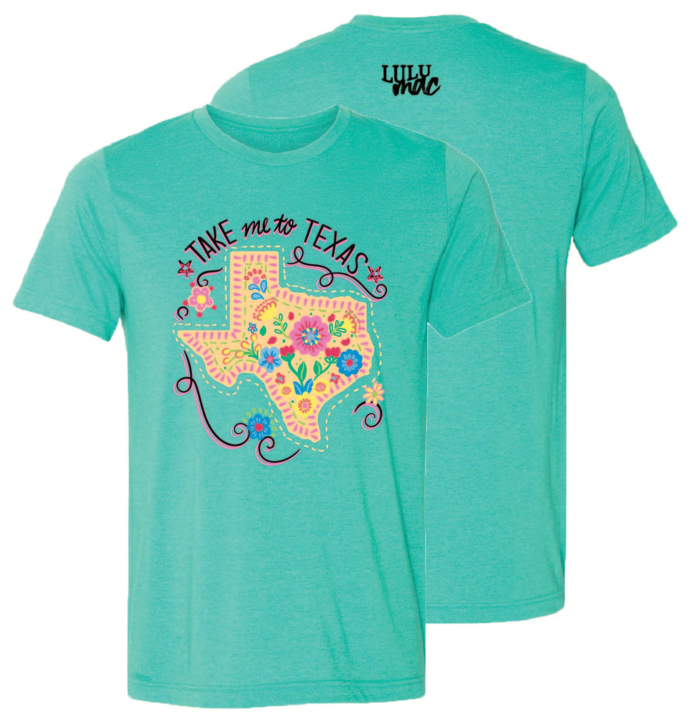 Lulu Mac-104 Texas Flowers SS-Heather Sea Green – Girlie Girl Wholesale