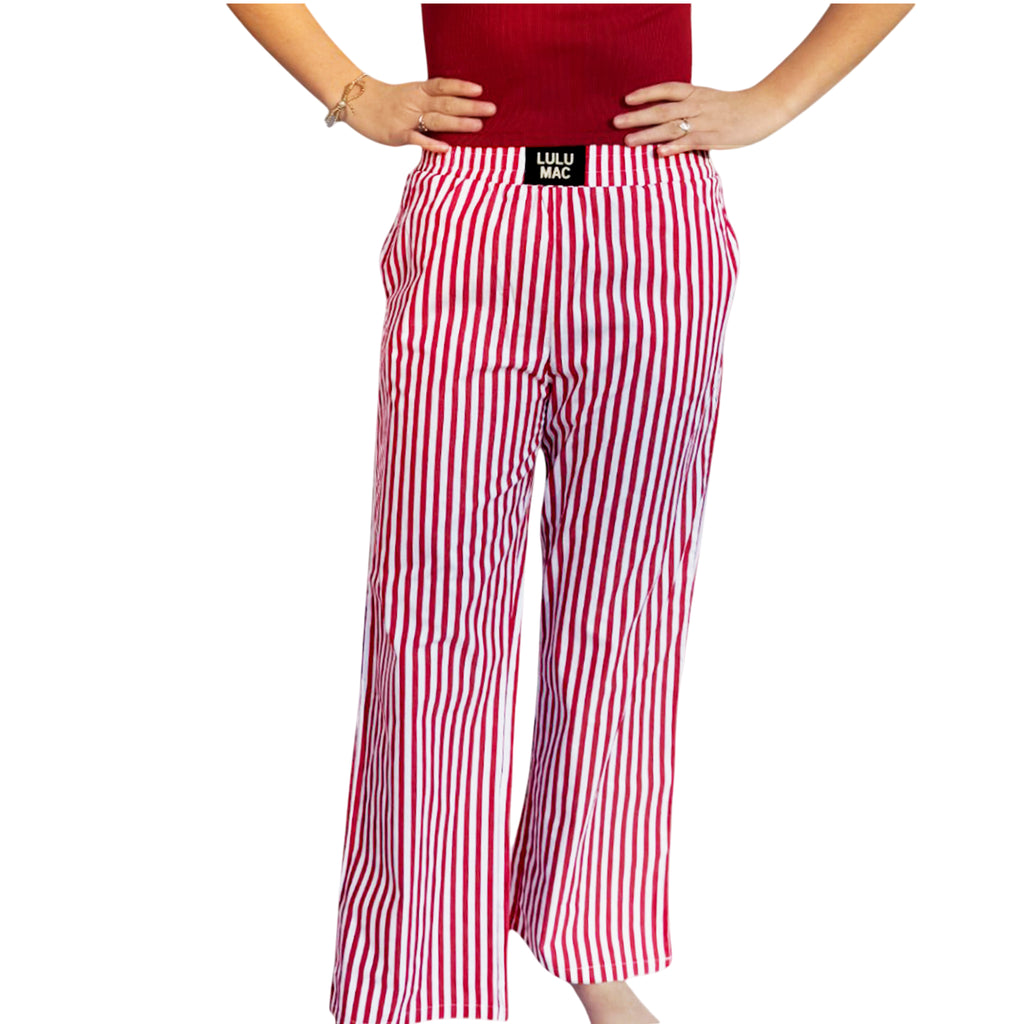 PAST- RED STRIPED PANT – Girlie Girl Wholesale