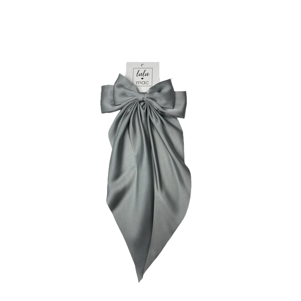 DDL-2270 Large Satin Bow Grey – Girlie Girl Wholesale