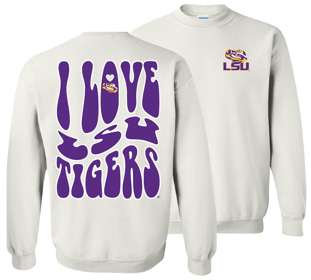 LSU Love Team Sweatshirt-White – Girlie Girl Wholesale