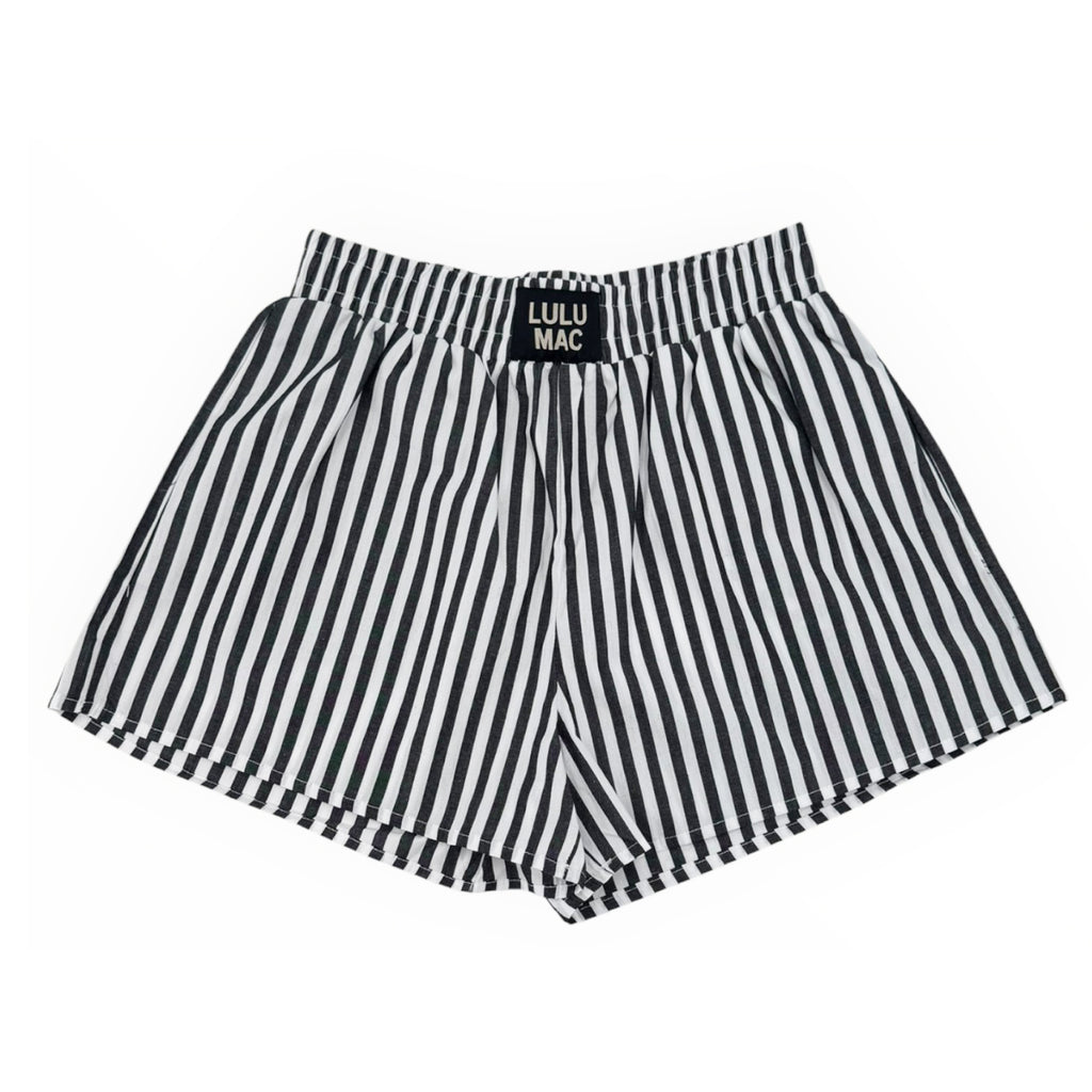 BXST- BLACK STRIPED BOXER SHORT – Girlie Girl Wholesale