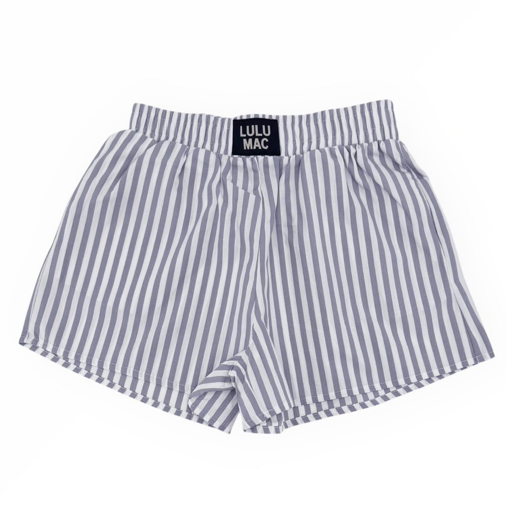 BXST- GREY STRIPED BOXER SHORT – Girlie Girl Wholesale