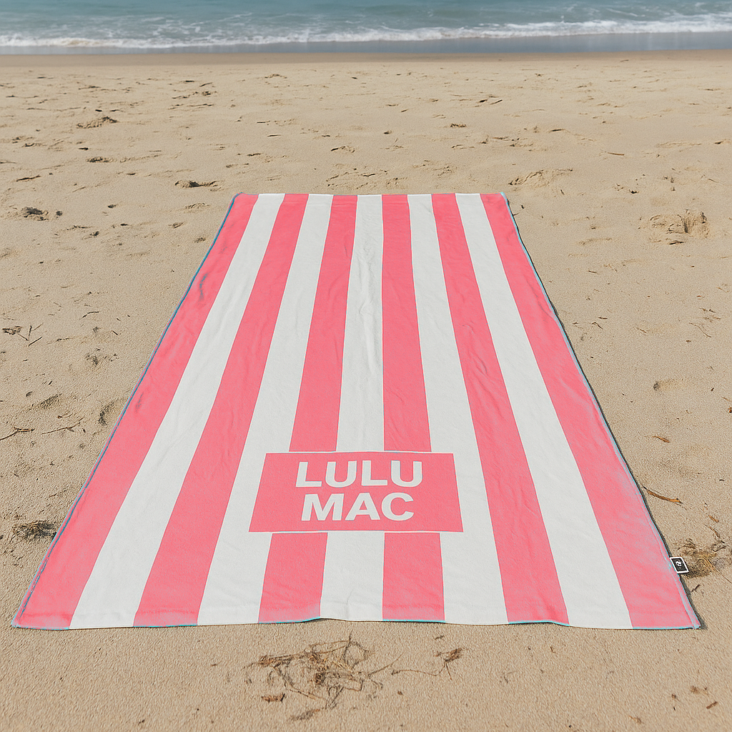 BT1413-Pink Darby Beach Towel – Girlie Girl Wholesale