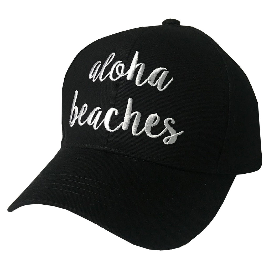BA-2017 C.C Aloha Beaches Black Cap – Girlie Girl Wholesale