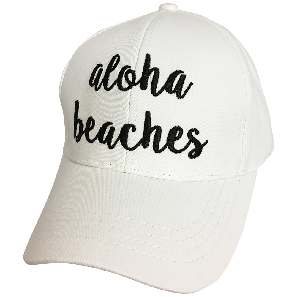 BA-2017 C.C Aloha Beaches White Cap – Girlie Girl Wholesale