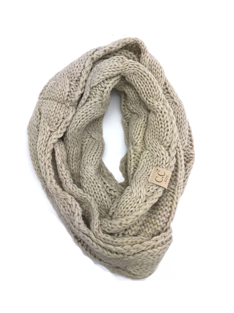 SF-800-KIDS BEIGE INFINITY SCARF – Girlie Girl Wholesale